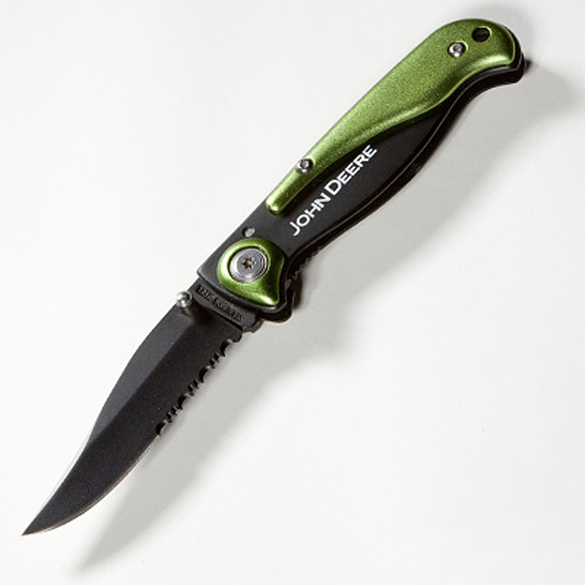 John Deere Folding Pocket Knife with Green Trim TY26564 - Emmetts Shop