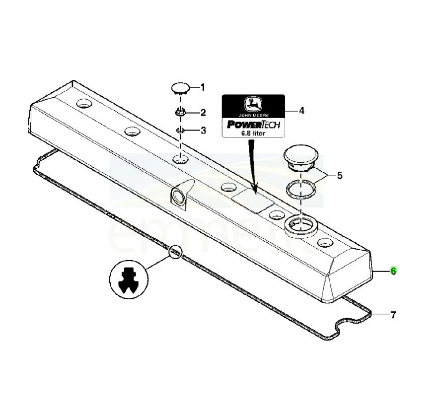 Valve Cover, Rocker Arm with Baffle RE502987 - Emmetts Shop