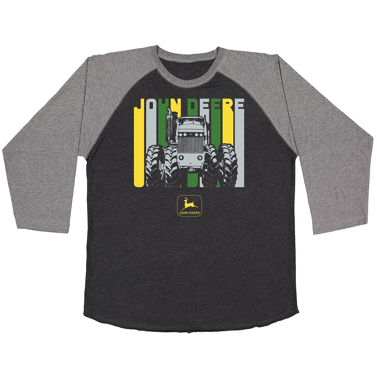 John Deere Men's Retro Tractor 3/4 Sleeve T-Shirt 14862178BK - Emmetts Shop