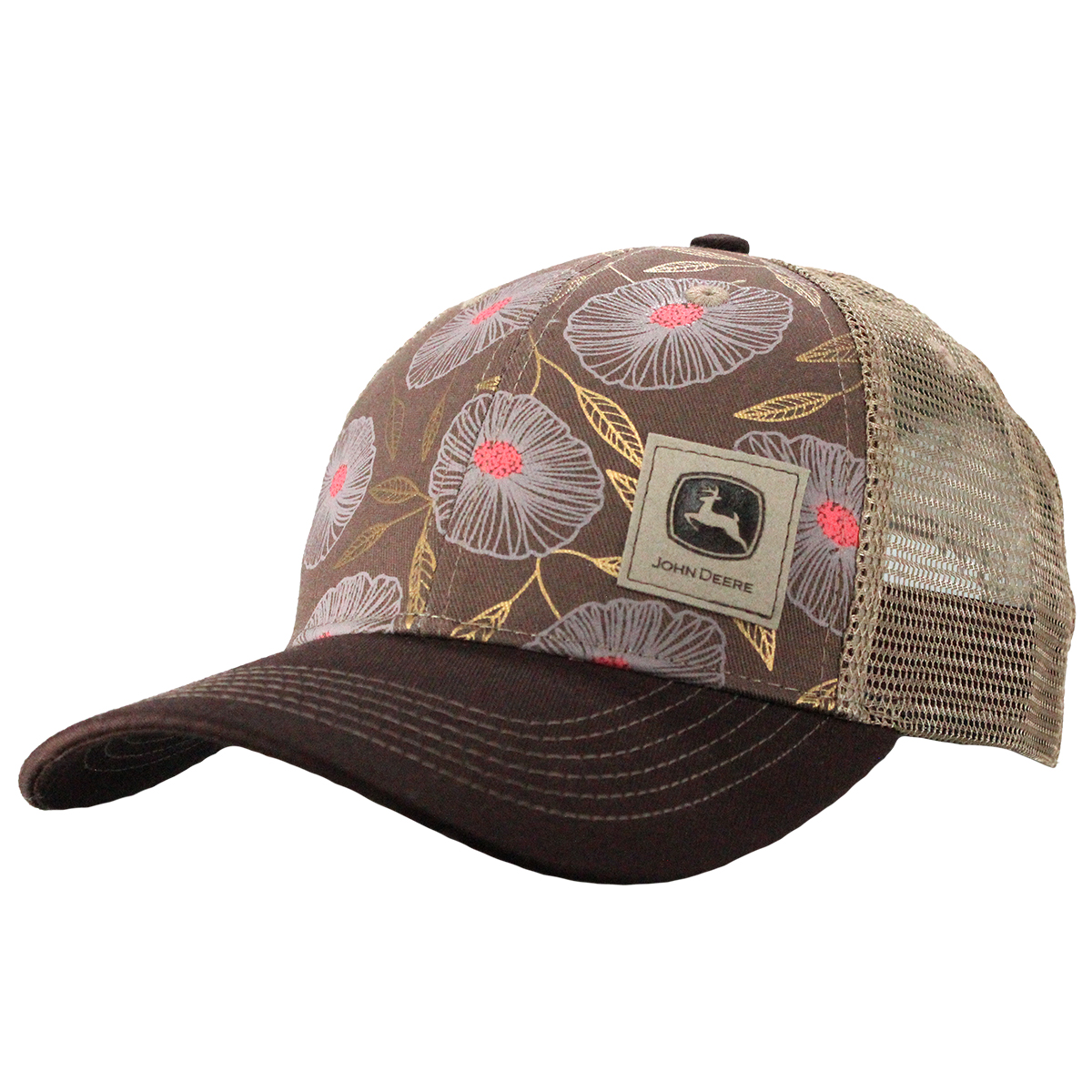 John Deere Floral and Brown Mesh Hat 23080819CH00 - Emmetts Shop