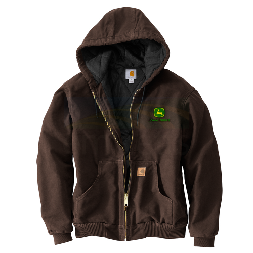 John Deere Carhartt Hooded Dark Brown Jacket C14221001DB - Emmetts Shop