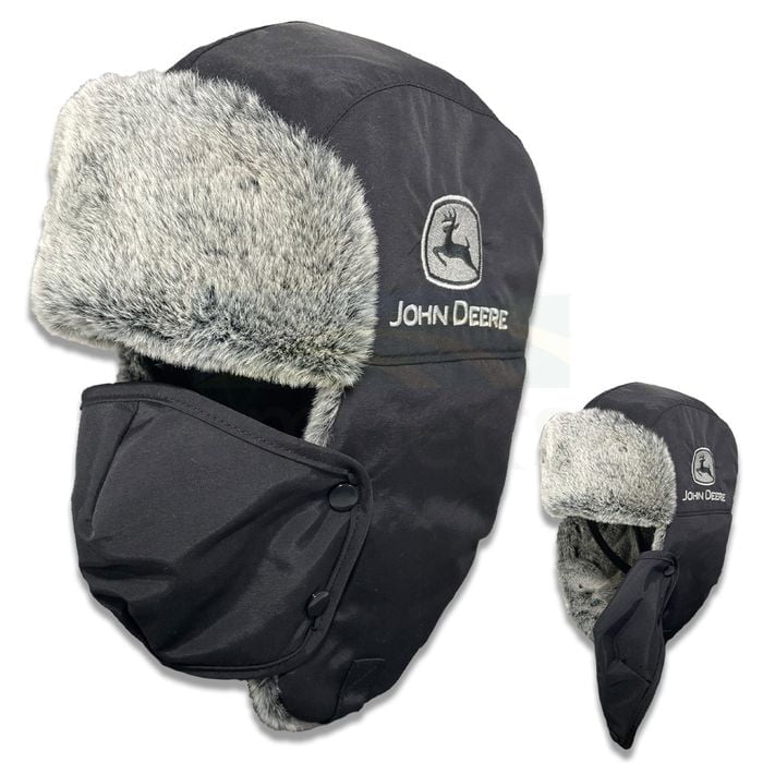 John Deere Black Faux Fur Lining Trapper Cap 13160898BK00 - Emmetts Shop