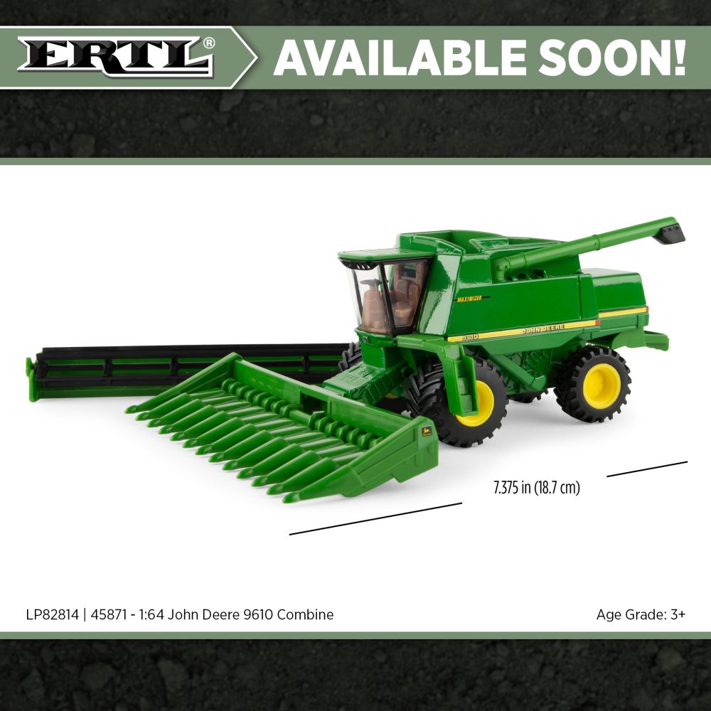 1:64 John Deere 9610 Combine with Grain & Corn Head 45871 - Emmetts Shop