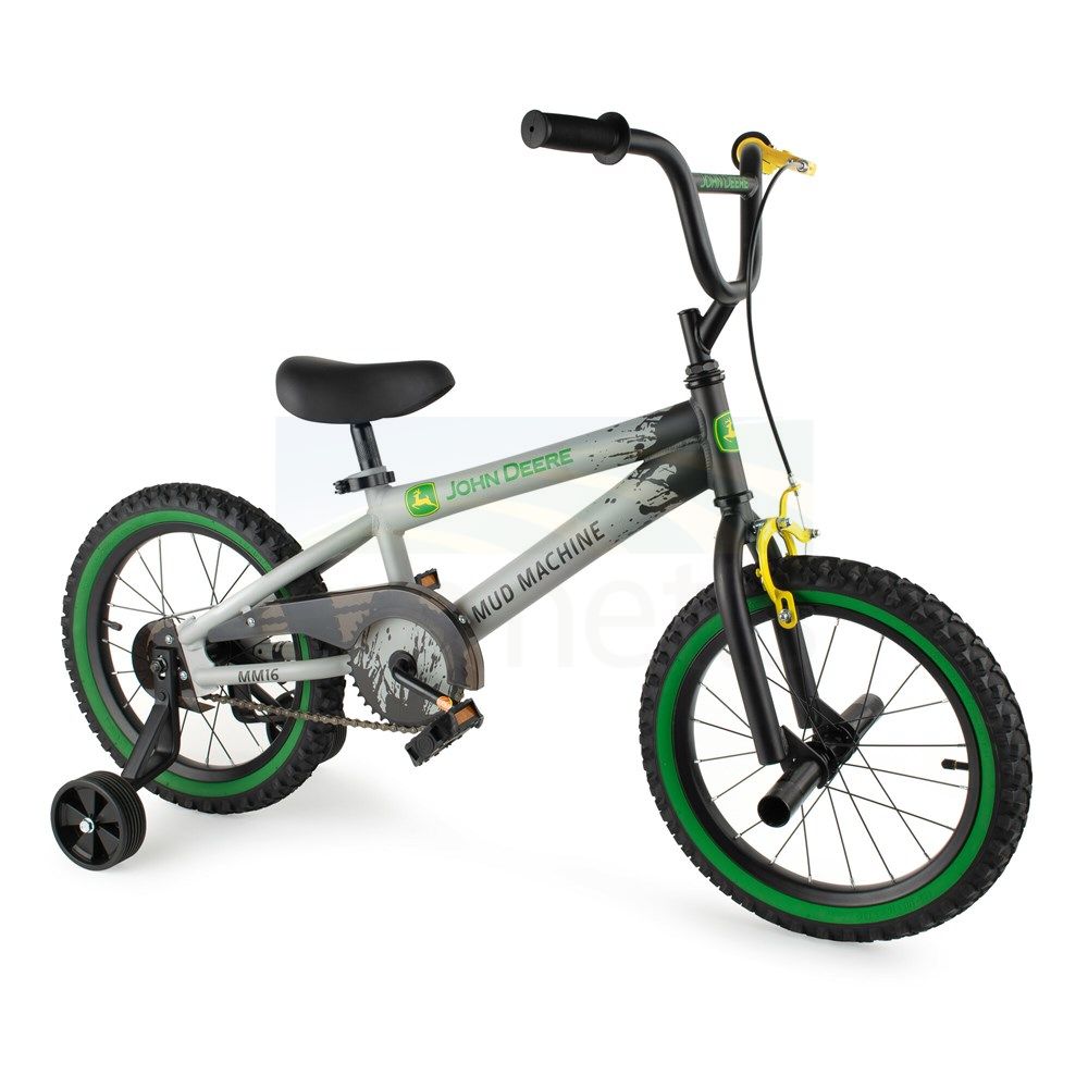 John Deere 40cm / 16" Mud Machine Steel Bicycle with Removeable Training Wheels 46399AUS ...