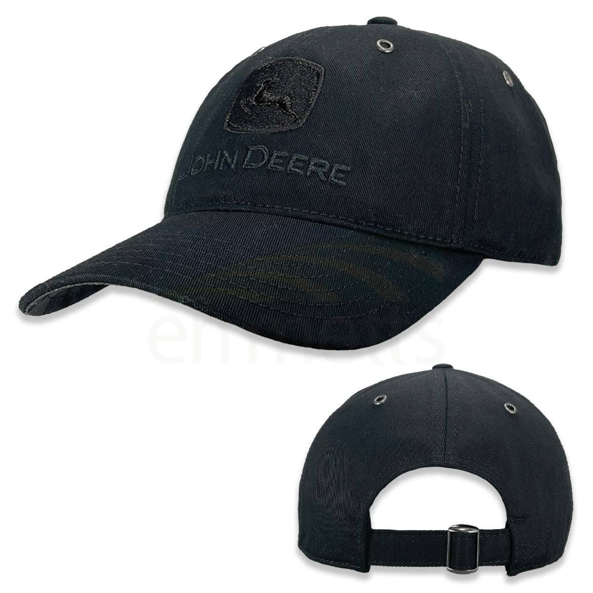 John Deere Cotton Blackout Black Cap J13G-02WS-JDR-HX5 - Emmetts Shop