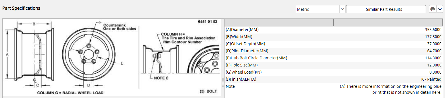 W7X14 Front Yellow Alloy Rim UC15004 - Emmetts Shop
