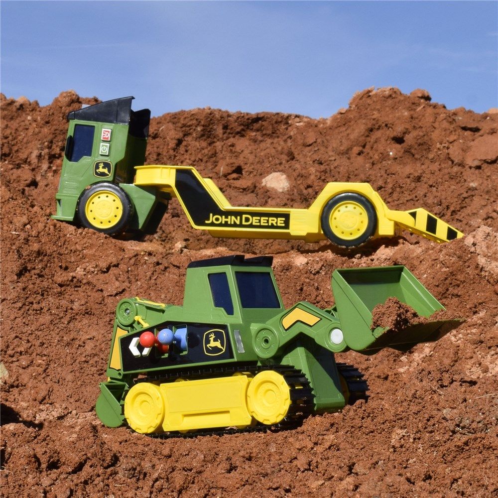 John Deere 60cm Motorised Lights & Sounds 2-n-1 Mega Mover & Tracked ...