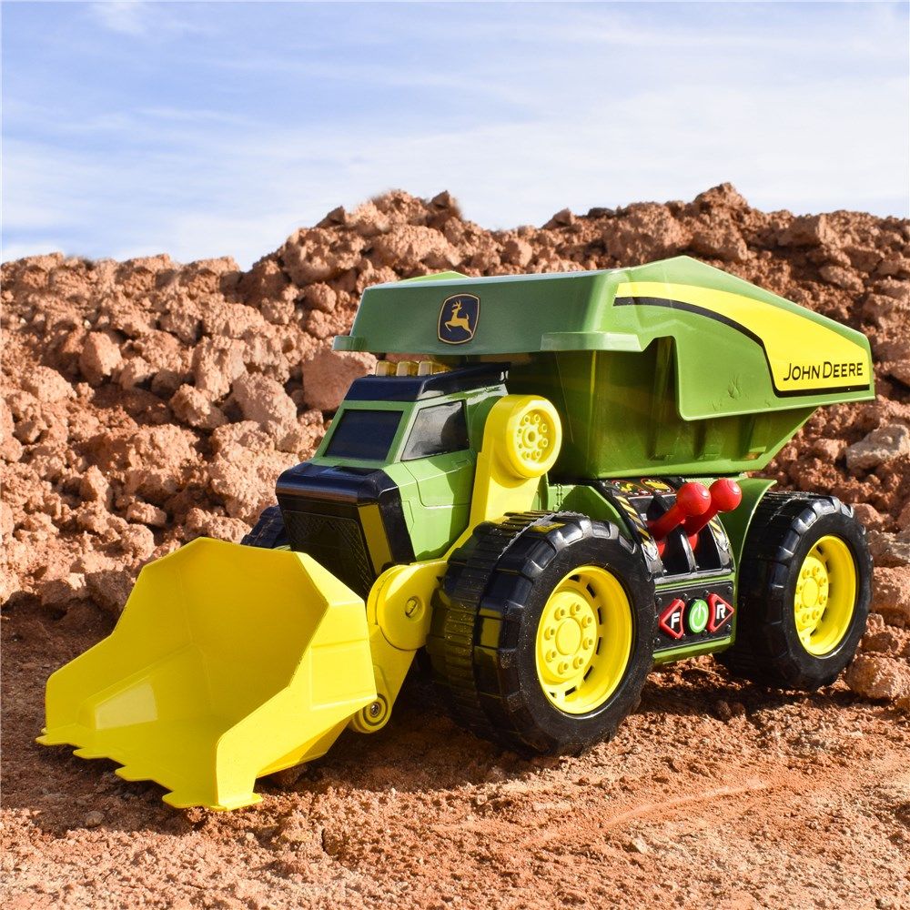John Deere 46cm Motorised Lights & Sounds 2-n-1 Dig & Dump Rig 470273 ...